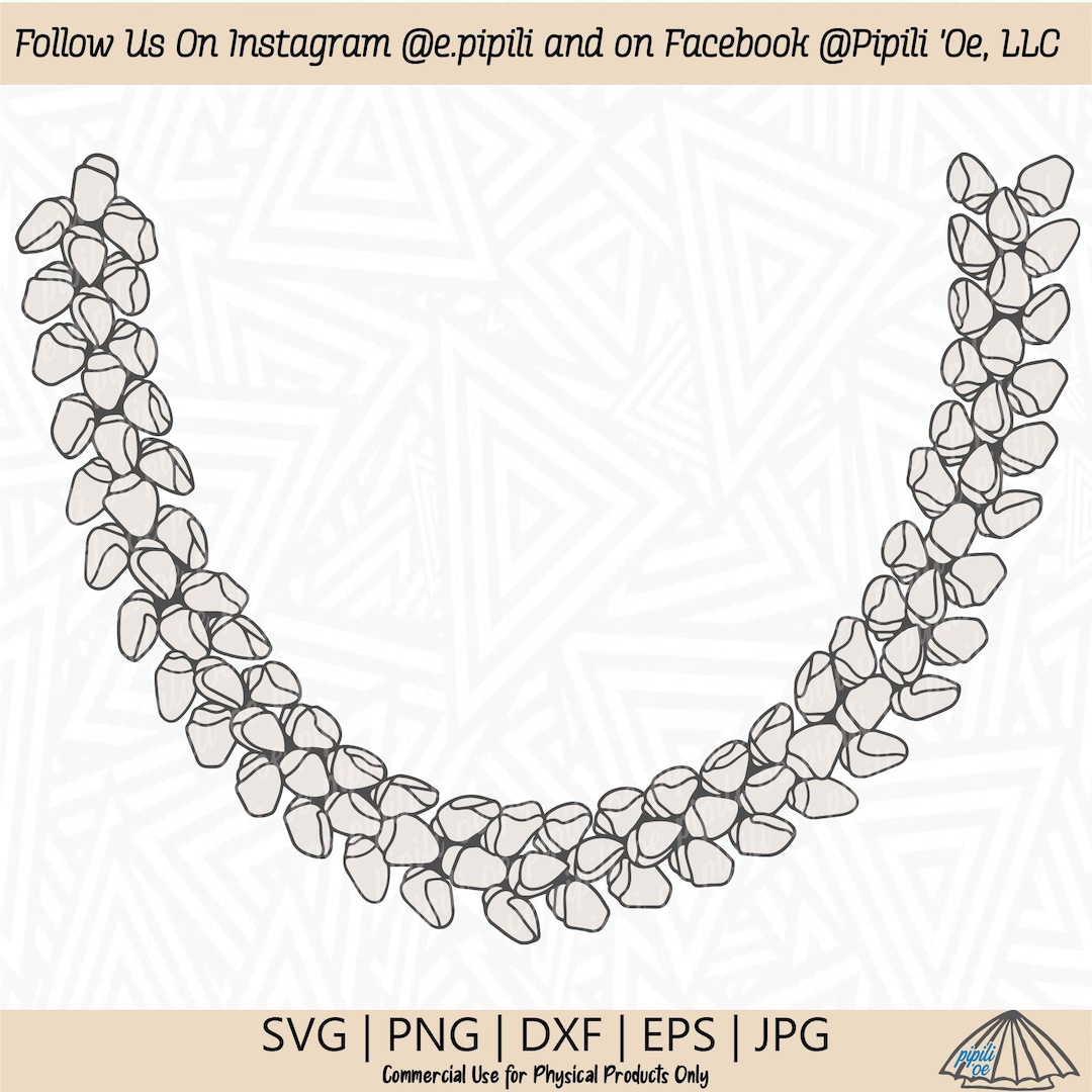 Niihau Shell Lei SVG - Niihau Shell Necklace Cut File - Digital ...