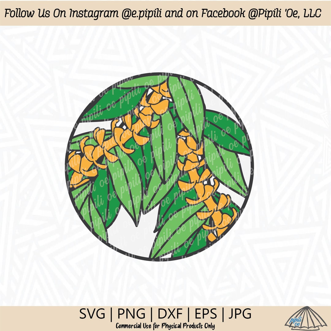 Puakenikeni Maile Circle Design SVG - Digital Download - Maile Lei SVG ...