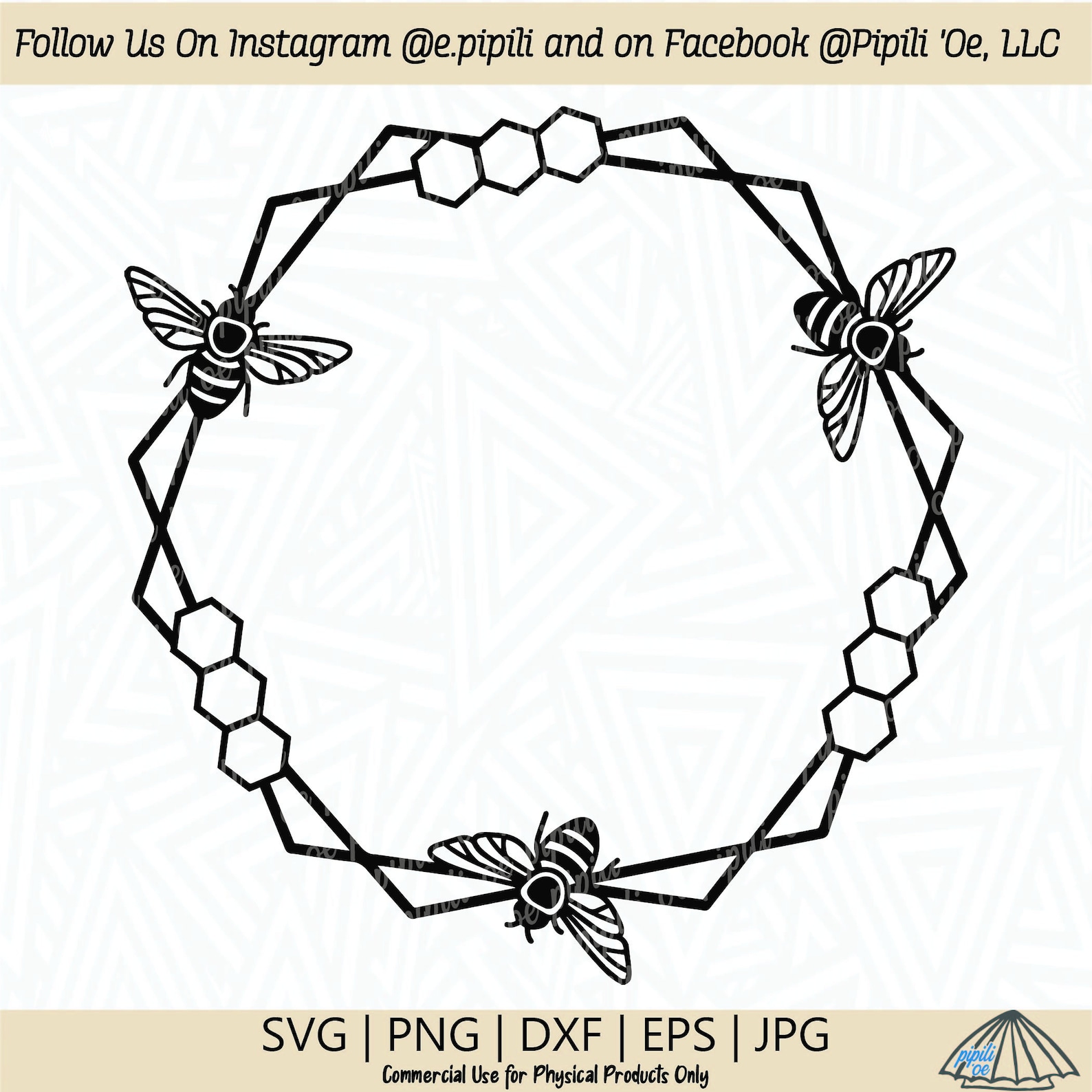 Bee Hexagon Frame SVG - Honey Bee SVG - Hexagon Frame SVG - Bumblebee ...