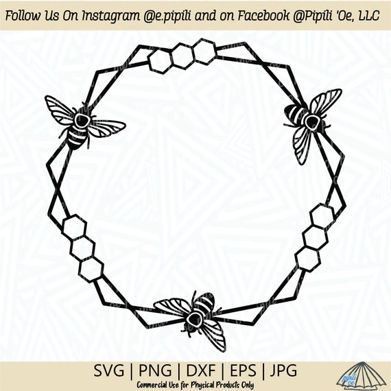 Bee Hexagon Frame SVG Honey Bee SVG Hexagon Frame SVG | Etsy