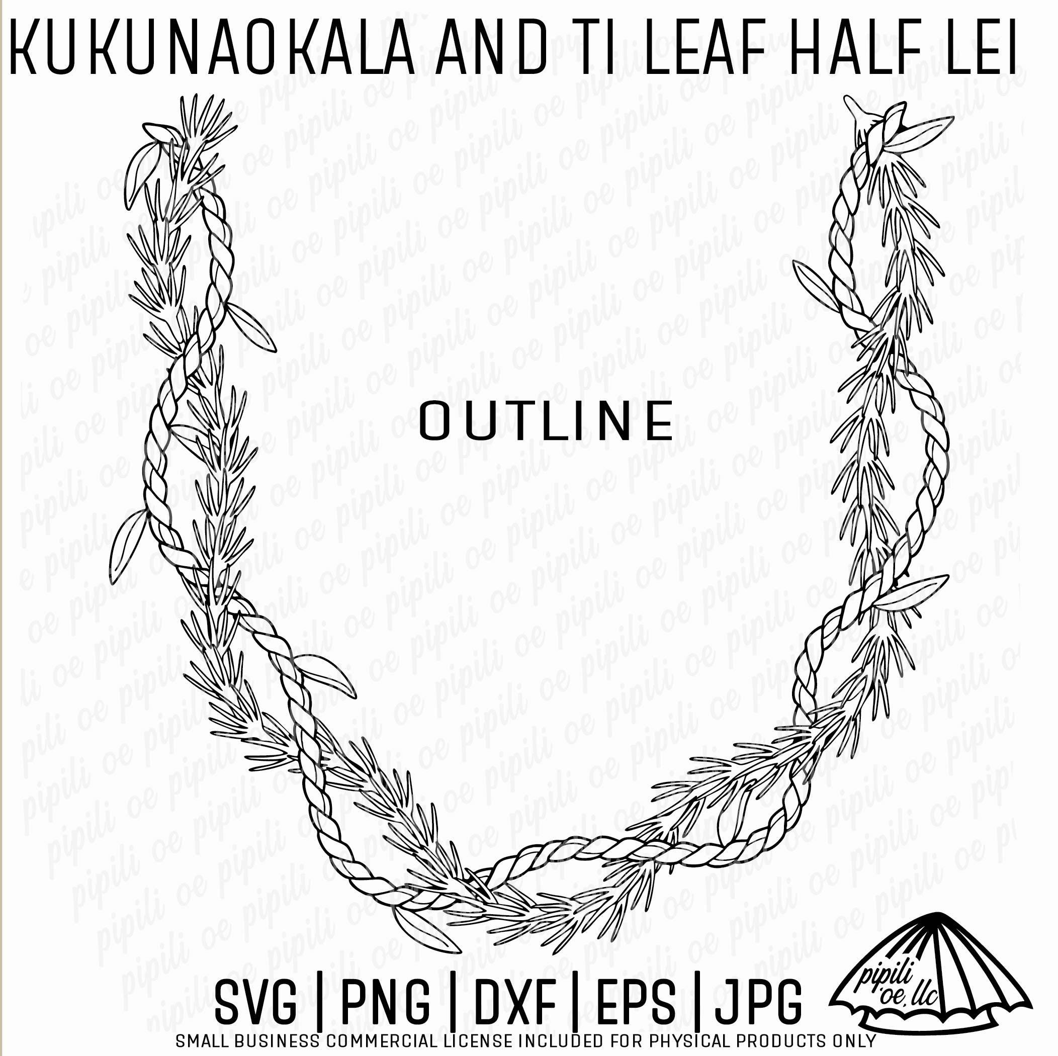 Kukunaokala and Ti Leaf Half Lei SVG - Rays of the Sun Lei - Hawaiian ...