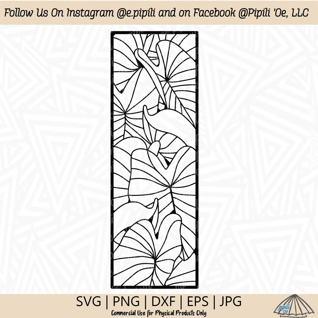 Kalo Leaf Framed SVG Taro Plant SVG Hawaii Plant SVG Digital Download ...