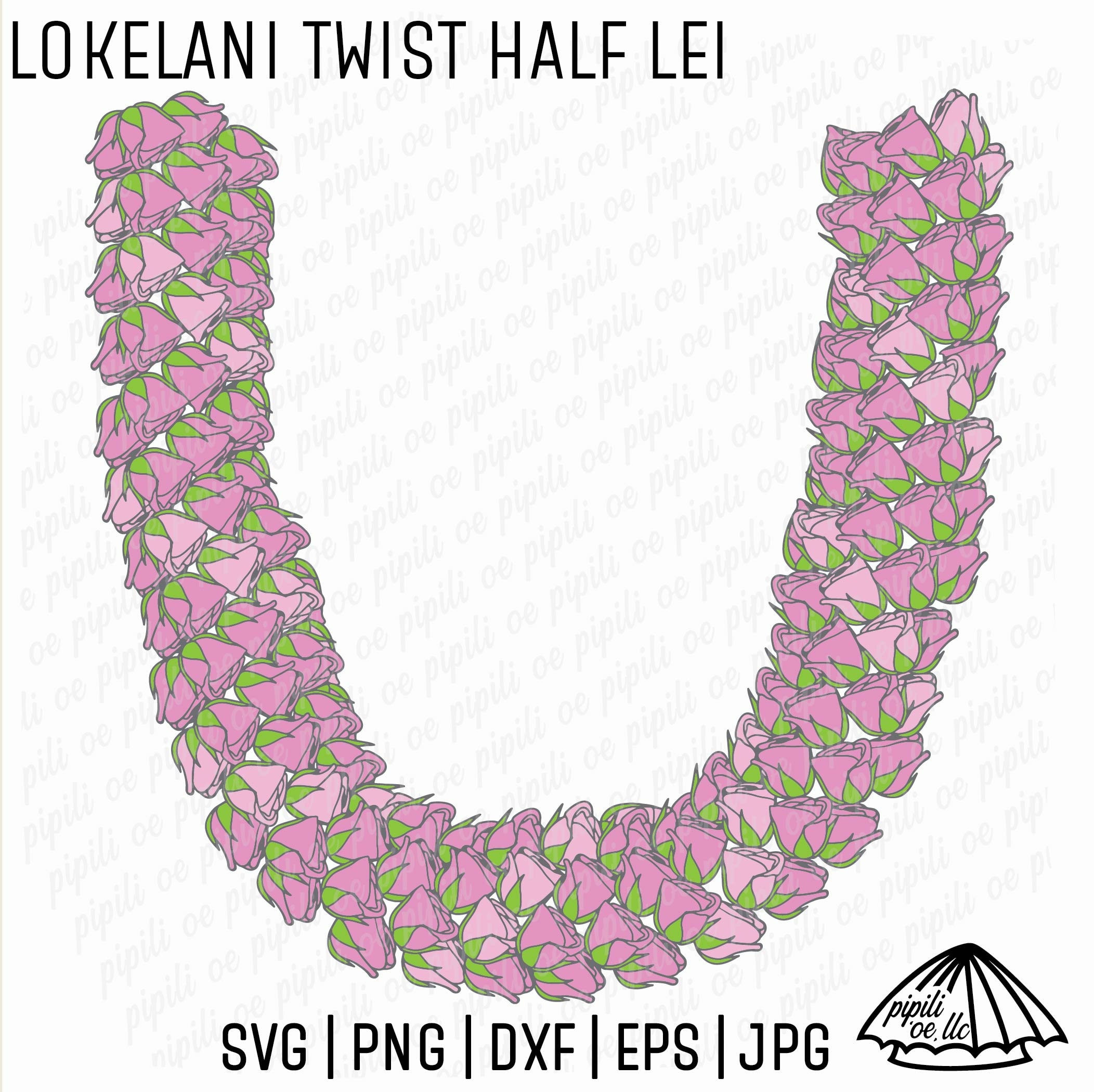 Lokelani Twist Half Lei SVG - Rose SVG - Maui Blume SVG - Lasergravur ...