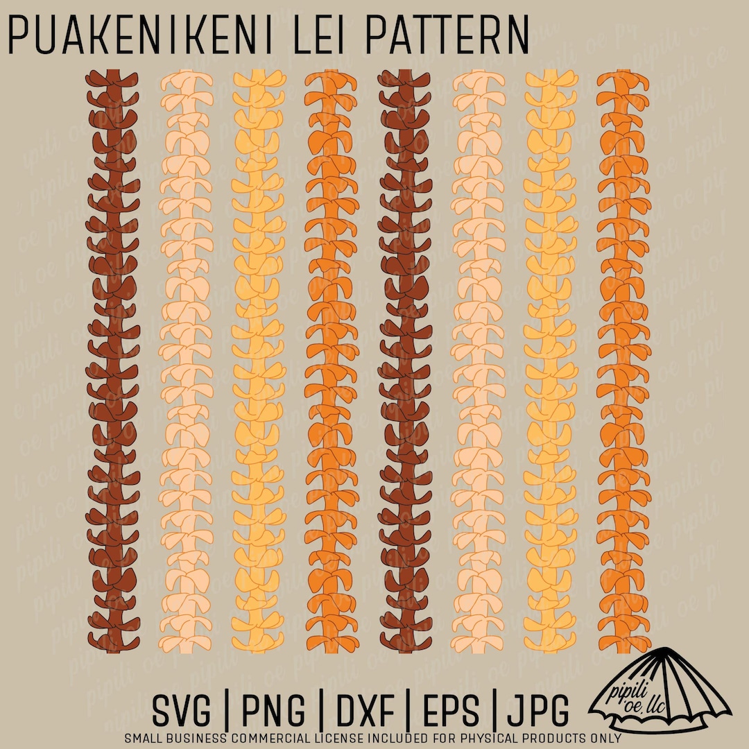 Puakenikeni Lei Pattern SVG - Hawaii Lei SVG - Puakenikeni Lei ...