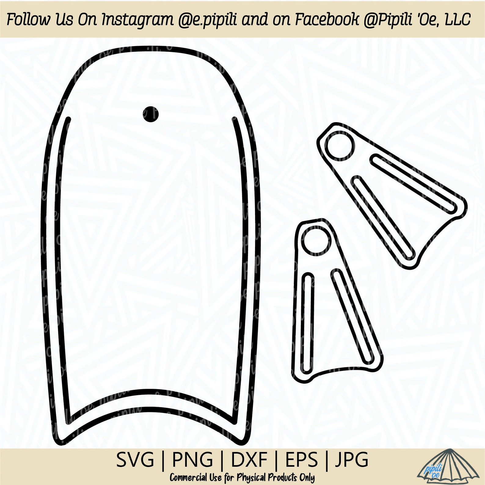 Bodyboard and Fins SVG - Bodyboard SVG - Fins SVG - Digital Download ...