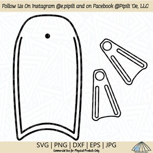 Bodyboard and Fins SVG - Bodyboard SVG - Fins SVG - Digital Download ...