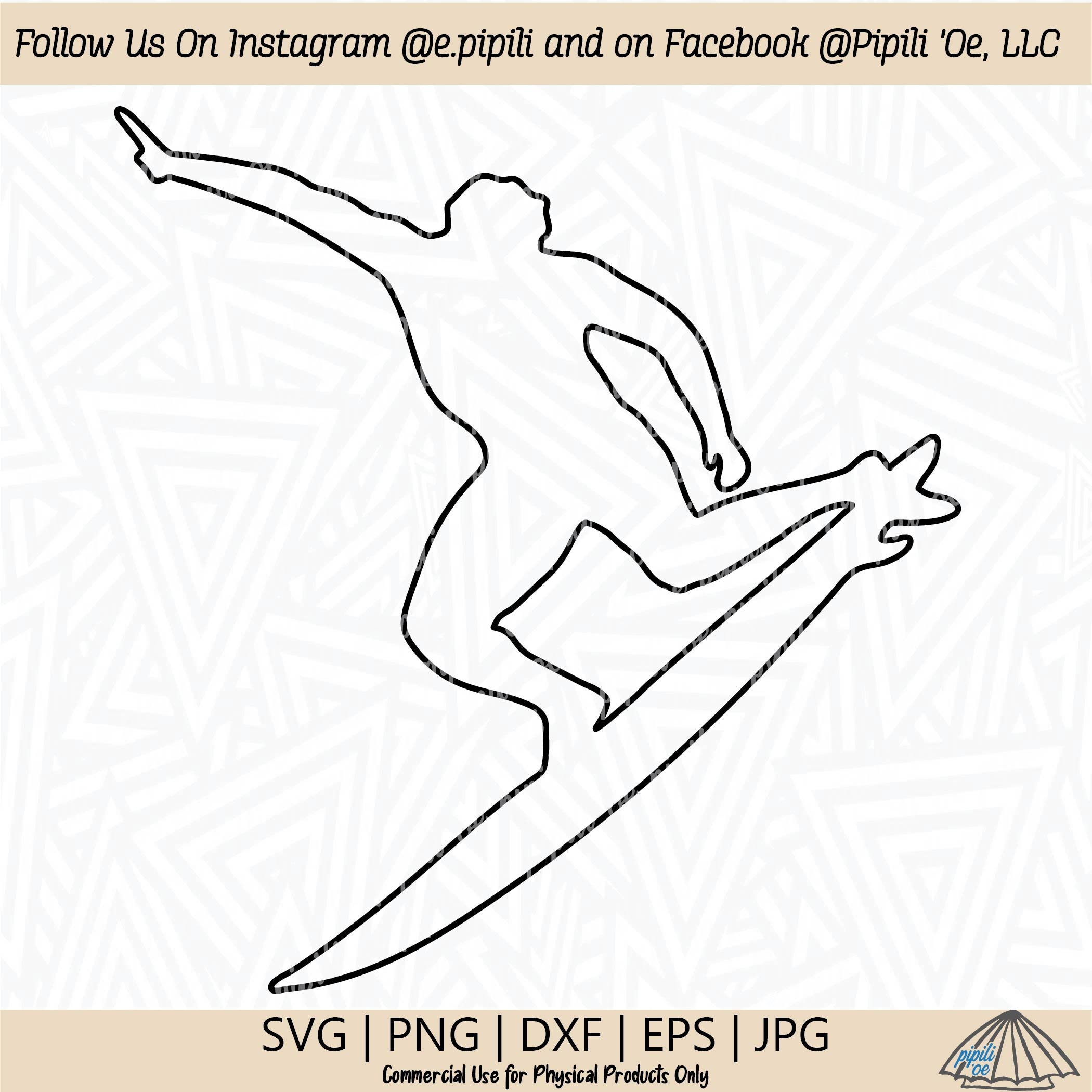 Surfer Silhouette Outline SVG Surfer SVG Surfing SVG - Etsy Israel
