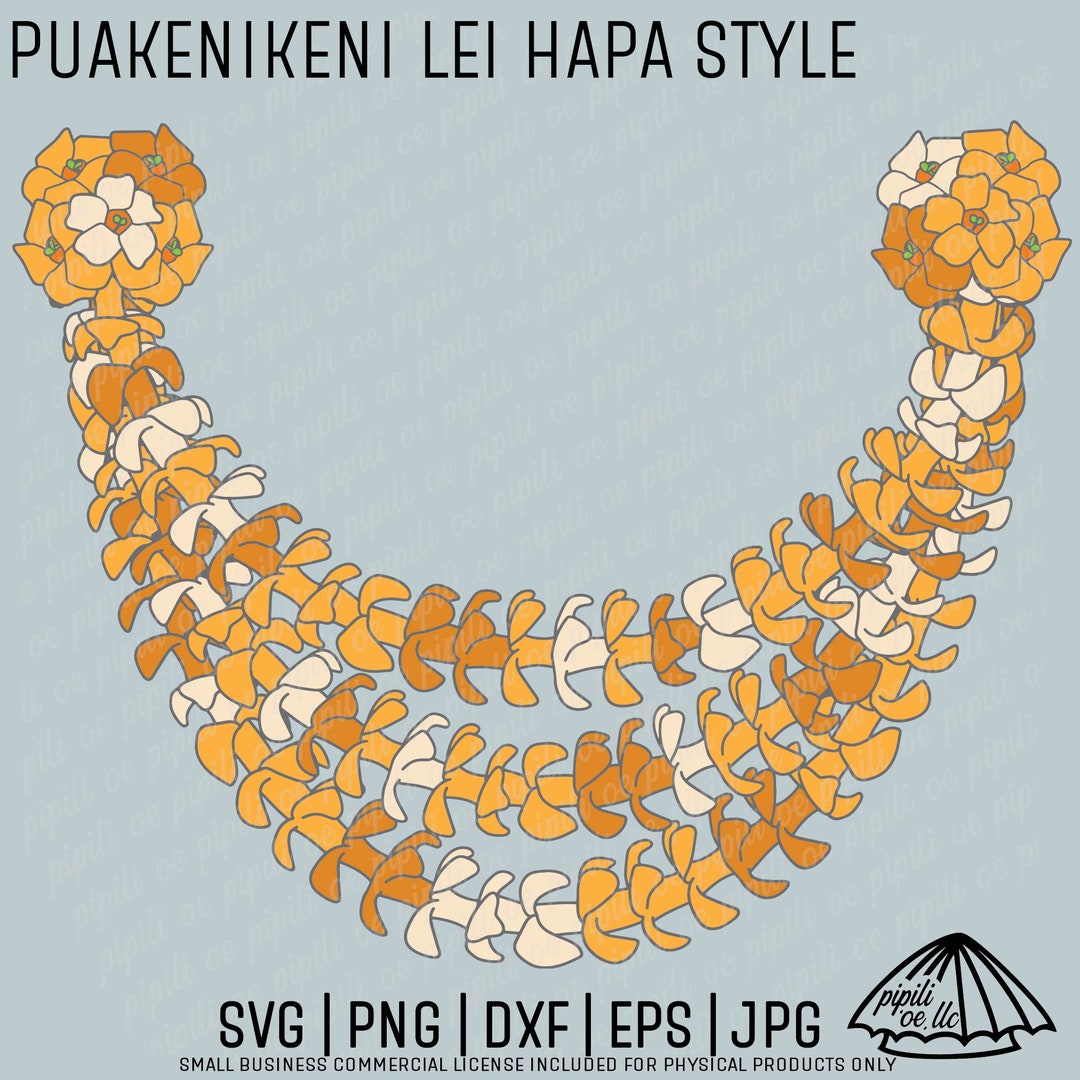 Puakenikeni Lei Hapa Style SVG - Puakenikeni Lei - Laser Engraving ...