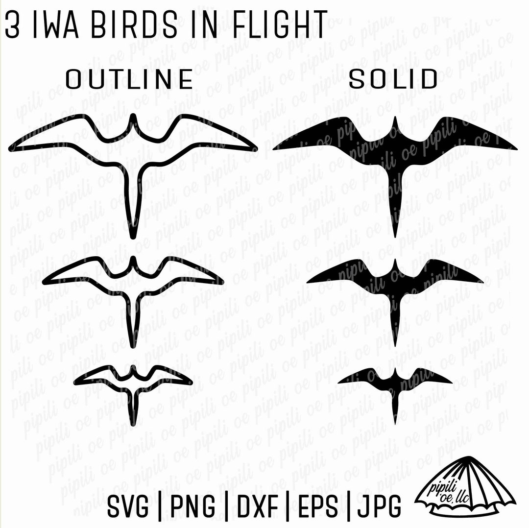 3 Iwa Birds in Flight SVG - Iwa Bird SVG - Bird Silhouette SVG - Hawaii ...