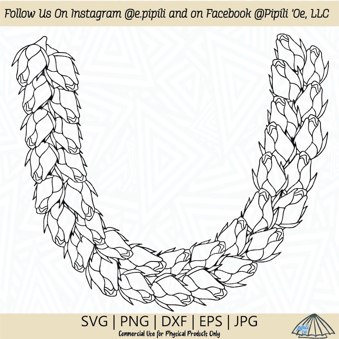 Half Lei Outline Bundle SVG - Puakenikeni Lei SVG - Digital Download ...