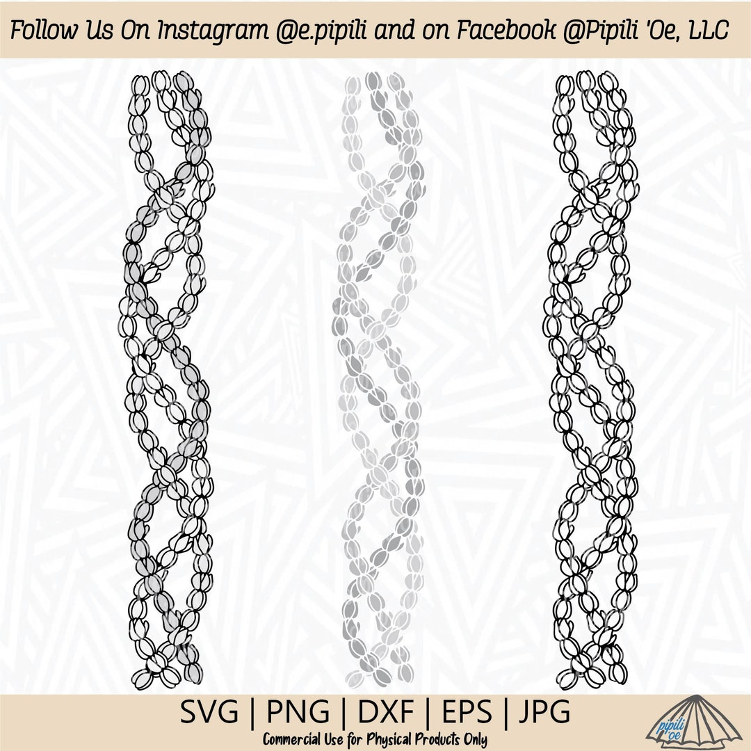 Pikake Multi Strand V2 SVG - Pikake Lei Clip Art - Hawaii Lei PNG ...