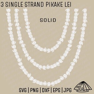 3 Single Strand Pikake Lei SVG - Pikake Lei Clip Art - Hawaii Lei PNG ...