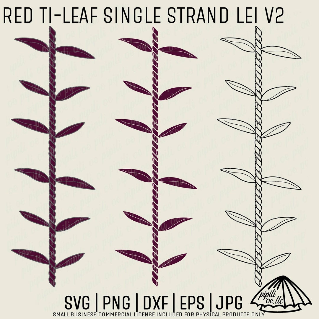 Red Ti Leaf Lei Single Strand SVG - Ti Leaf Lei SVG - Lāʻī Leis SVG ...
