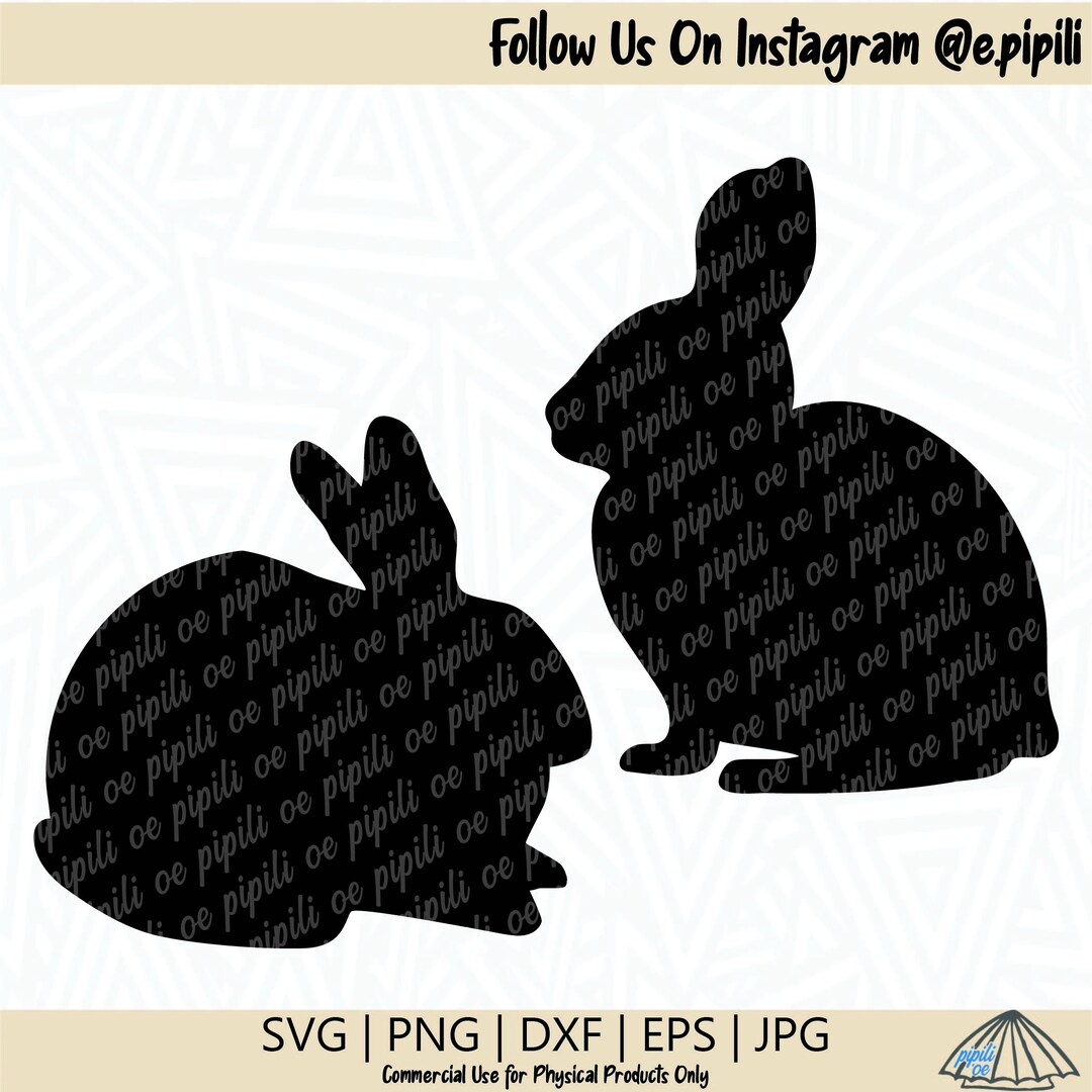 Bunny Silhouette SVG - Rabbit Silhouette SVG - Bunny Cutting File ...