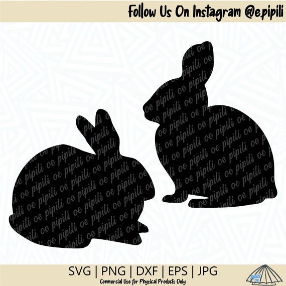 Bunny Silhouet SVG Konijn silhouet SVG Bunny Cutting File - Etsy België