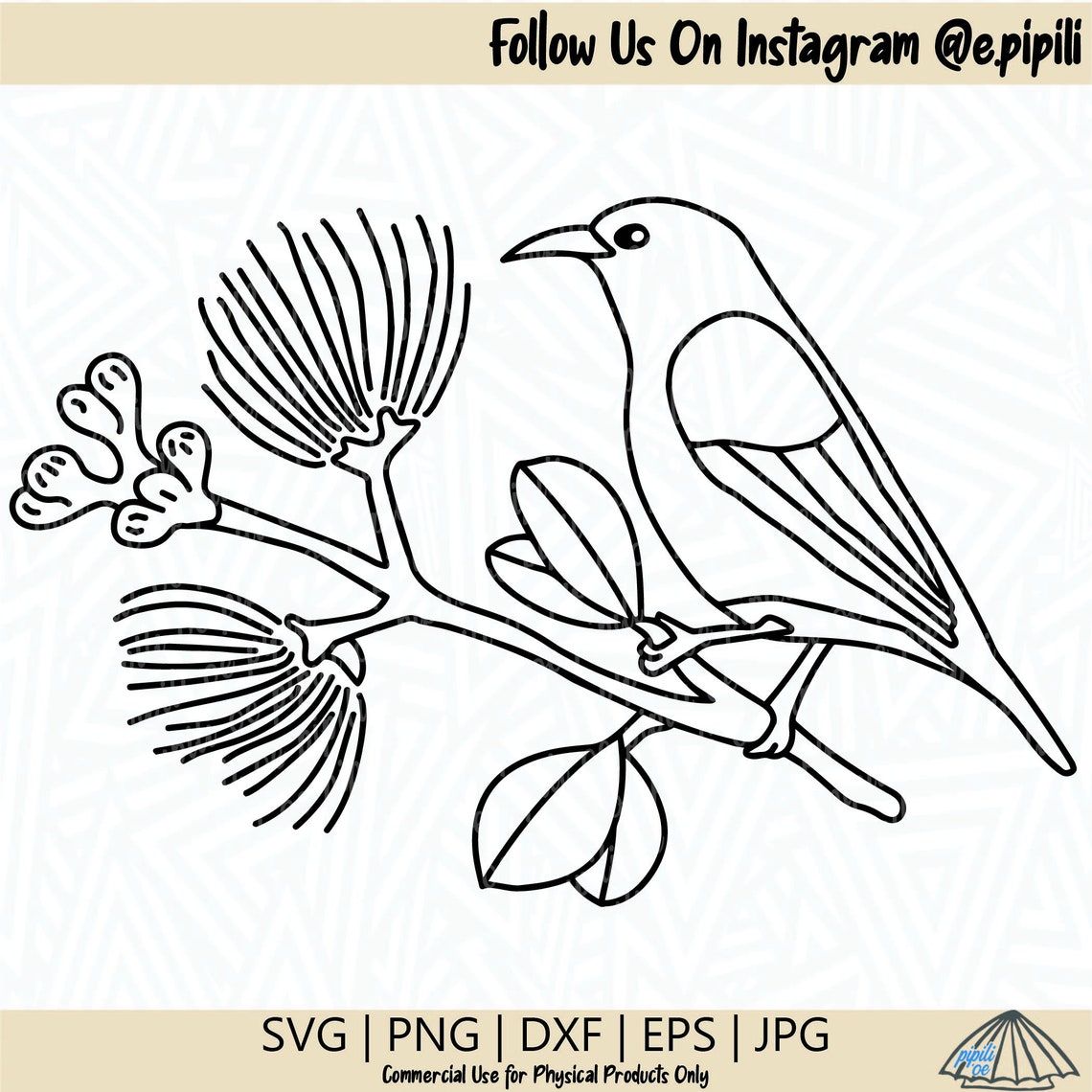 Apapane and Ohia SVG Bird SVG Ohia Lehua SVG Flower Svg - Etsy