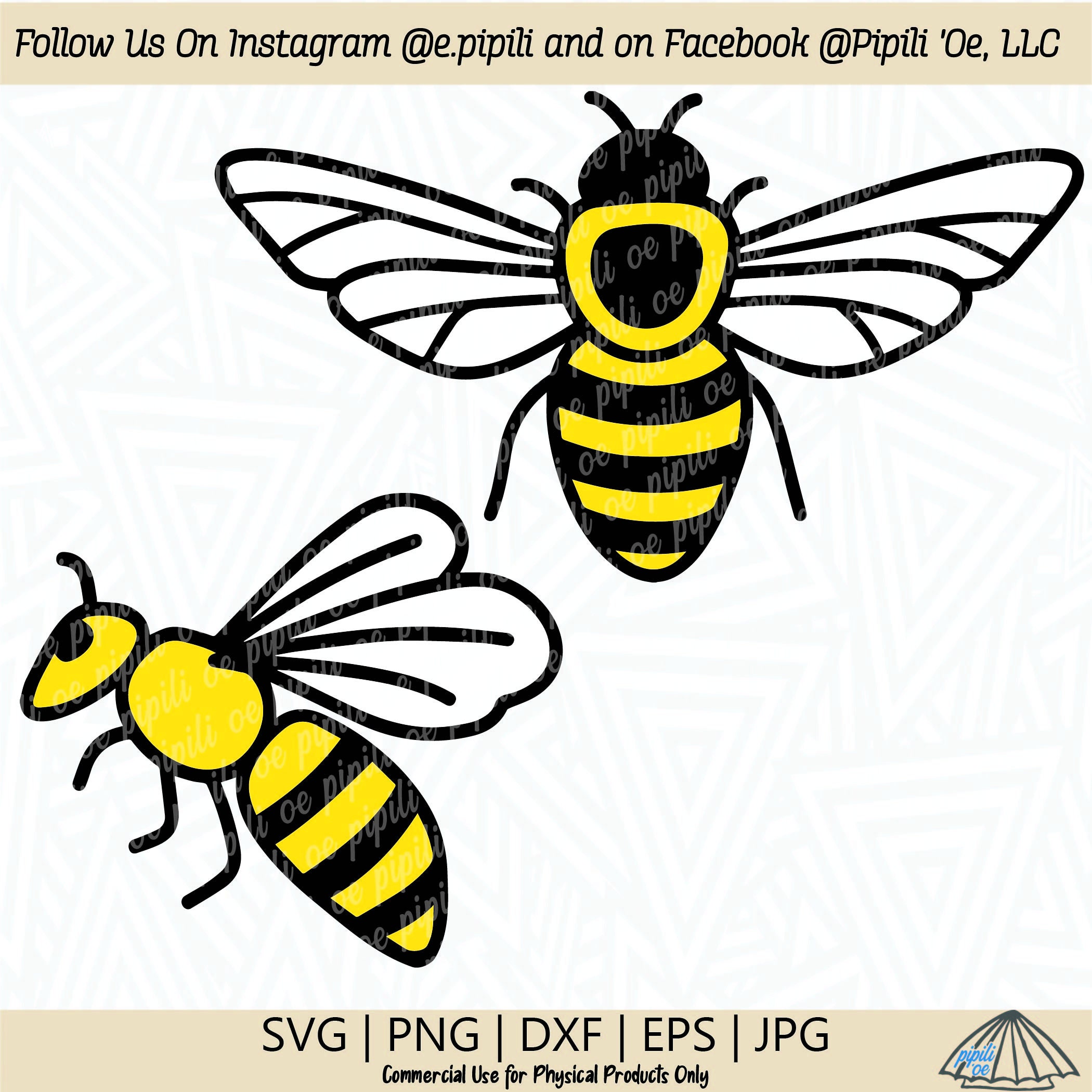 Honey Bee SVG File for Machine Cutting Honeycomb Solid Body Digital ...