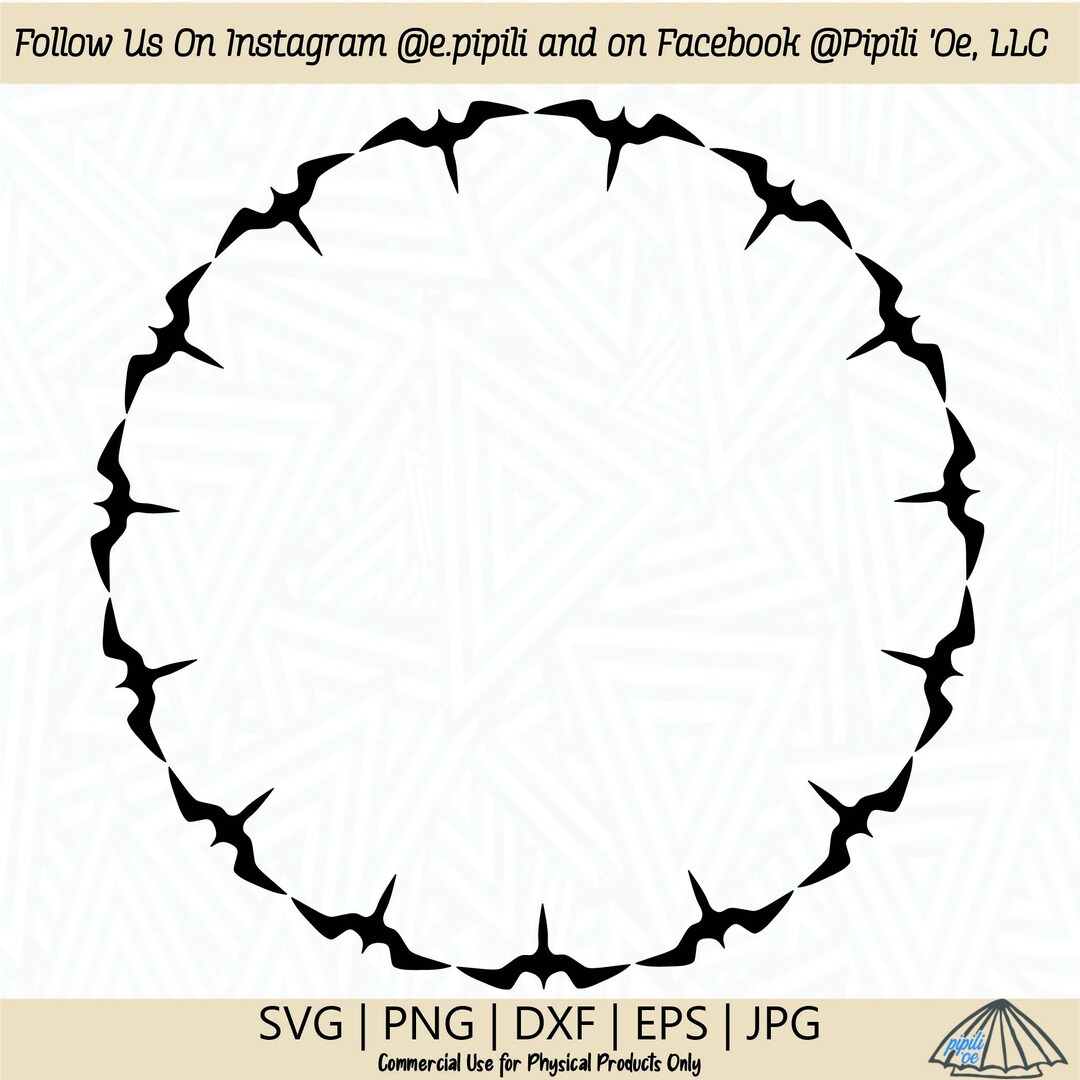 Single Iwa Bird Circle Frame SVG - Iwa Bird SVG - Circle Frame SVG ...