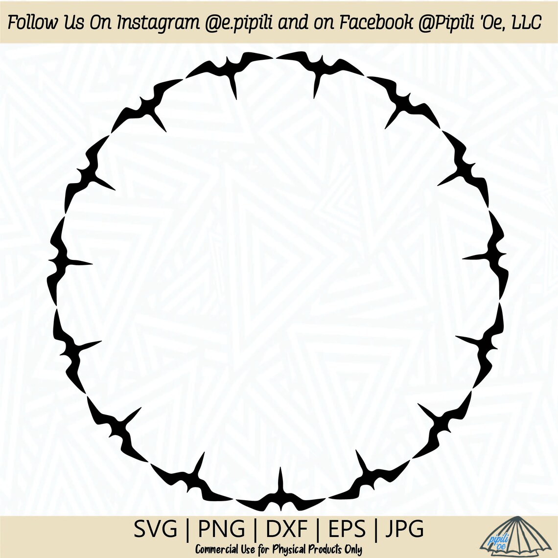 Single Iwa Bird Circle Frame SVG Iwa Bird SVG Circle Frame | Etsy