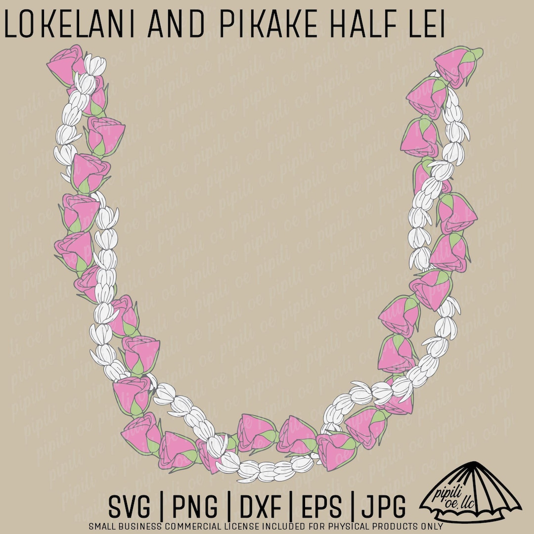 Lokelani and Pikake Half Lei SVG - Lokelani SVG - Pikake Lei Clip Art ...