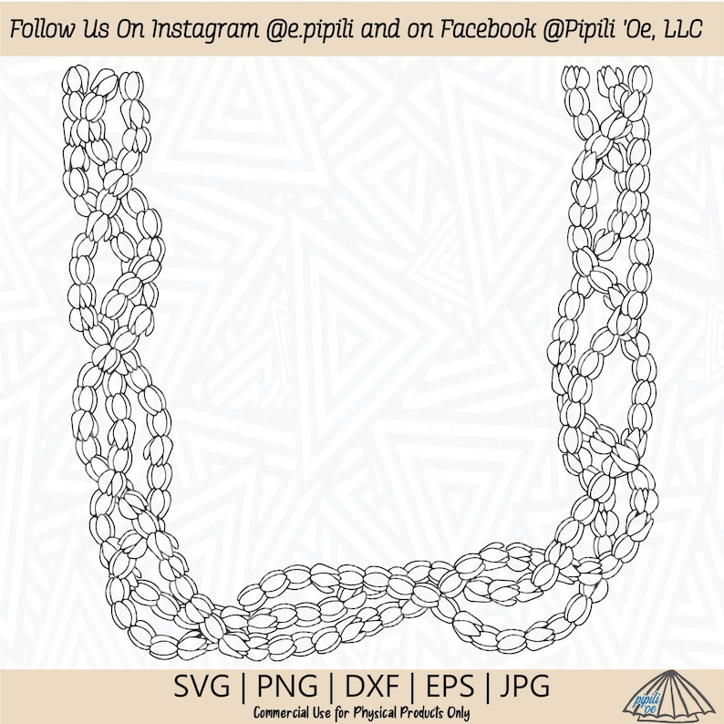 Pikake Multi Strand Lei SVG - Pikake Lei SVG - Pikake SVG - Digital ...