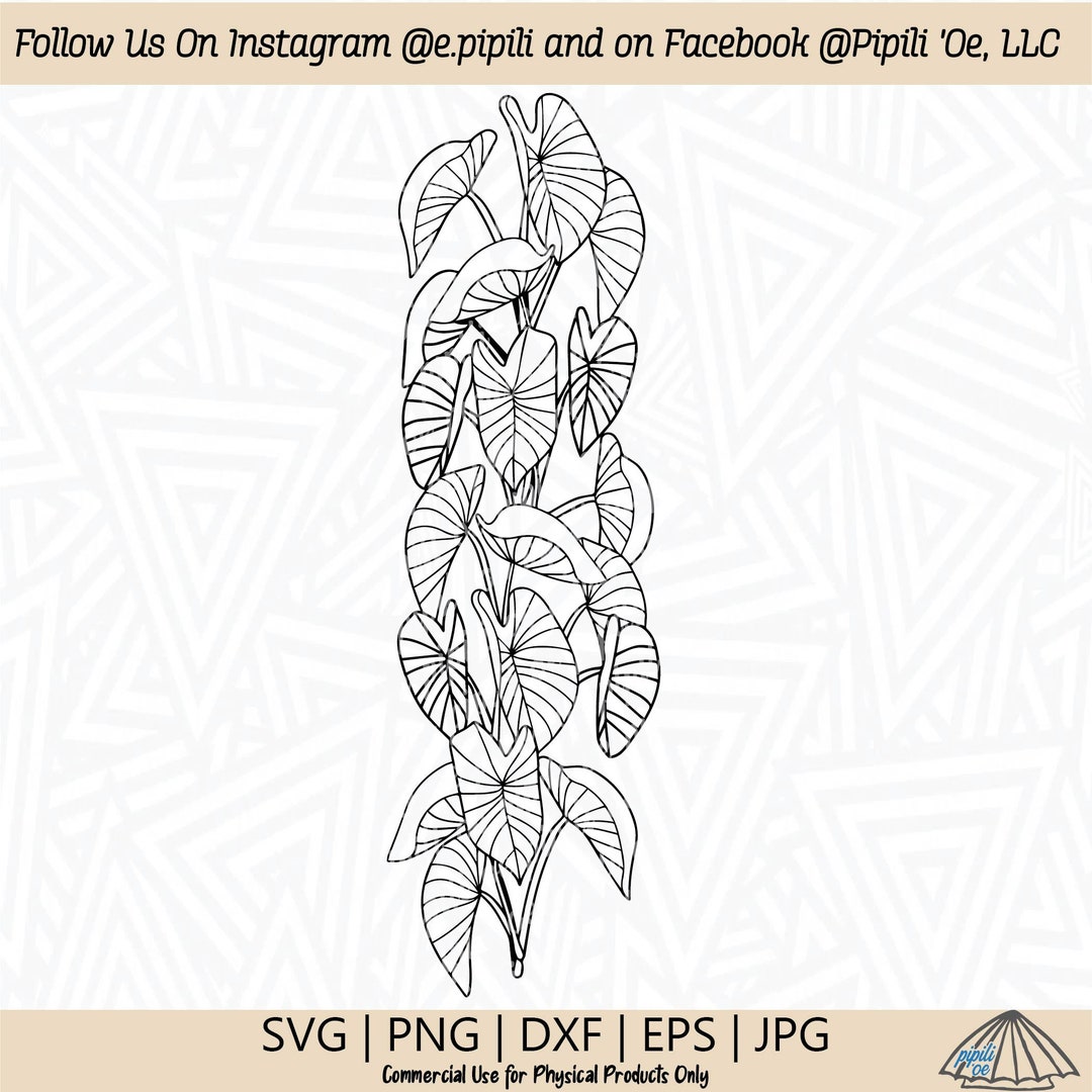 Kalo Plant Border 2 SVG Taro Plant SVG Hawaii Plant SVG Digital ...