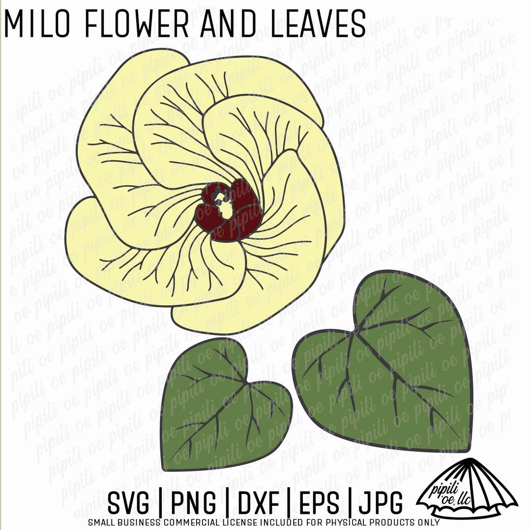 Milo Flower and Leaves SVG - Milo Flower Clip Art - Laser Engraving ...