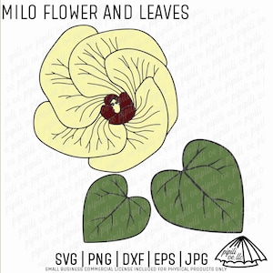 Milo Flower and Leaves SVG - Milo Flower Clip Art - Laser Engraving ...