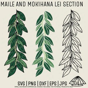 Maile and Mokihana Lei Section SVG - Maile Lei SVG - Maile Svg ...