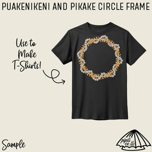 Puakenikeni and Pikake Lei Circle Frame SVG - Puakenikeni Lei SVG ...