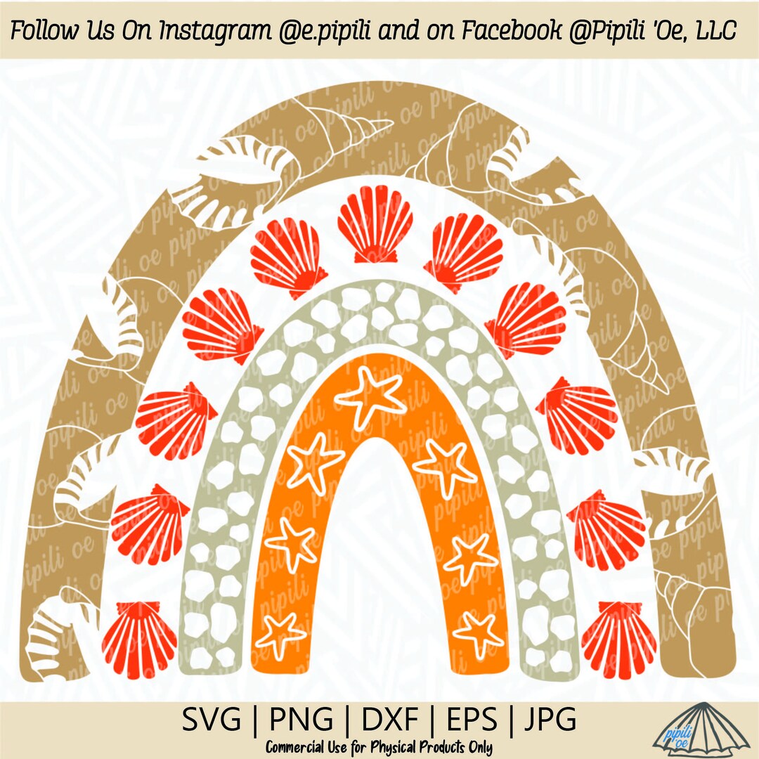 Beach Rainbow SVG - Beach BOHO Rainbow SVG - Rainbow Svg - Digital ...