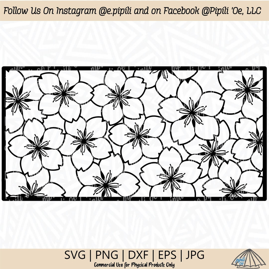 Sakura Flowers Framed SVG - Sakura SVG - Digital Download - Cherry ...