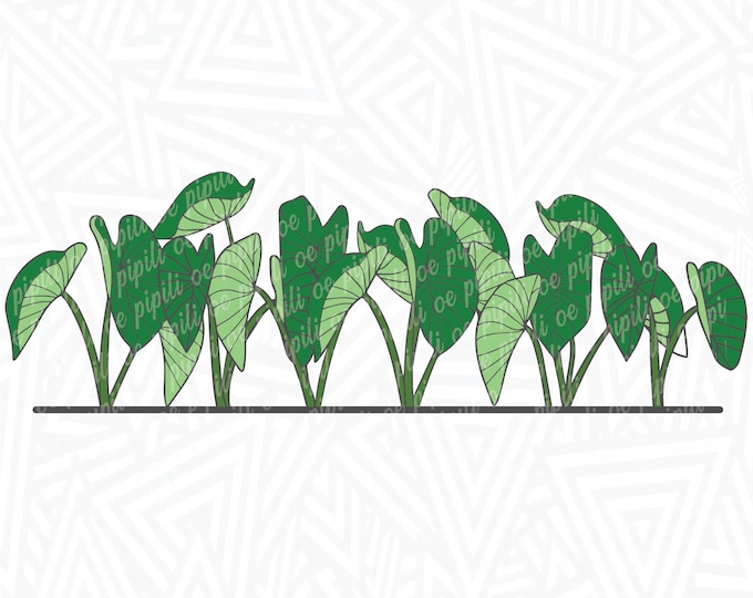 Hawaiian Kalo Taro Leaf SVG PNG, Hawaii Flora and Fauna Tropical Leaf ...