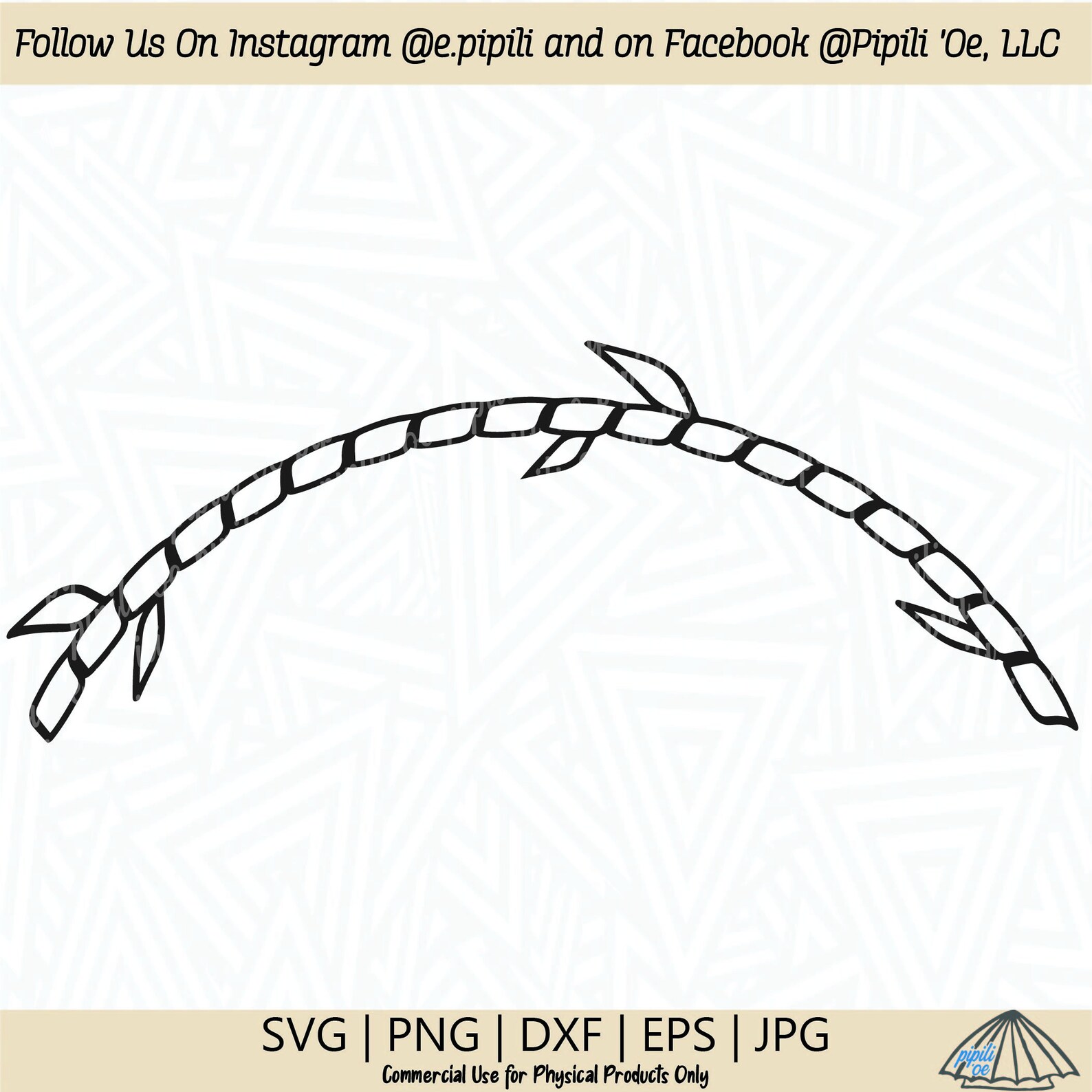 Curved Ti Leaf Strand SVG - Ti-leaf Lei Svg - Hawaii SVG - Tropical ...