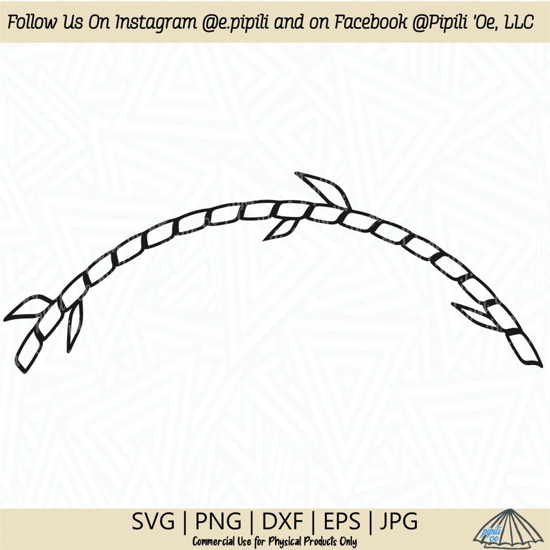 Curved Ti Leaf Strand SVG - Ti-leaf Lei Svg - Hawaii SVG - Tropical ...