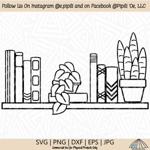 Book Shelves SVG - Book SVG - Digital Download - Books Clip Art - Book ...