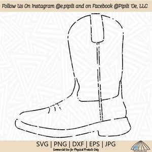 Grunge Cowboy Boot SVG - Distressed Cowboy Boot SVG - Digital Download ...