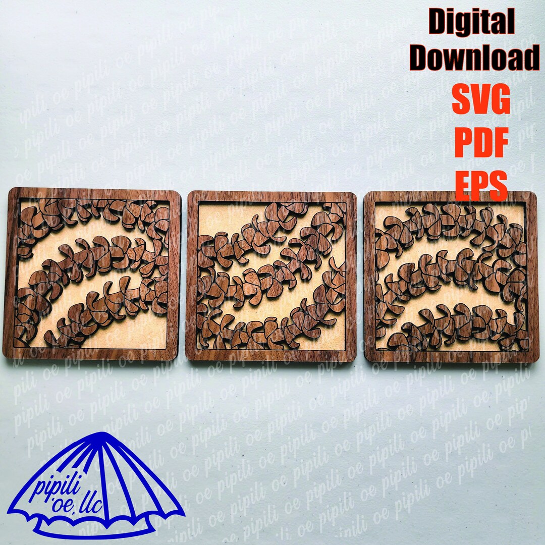Puakenikeni Lei Wall Art Laser SVG - Puakenikeni Cut File - Laser Ready ...