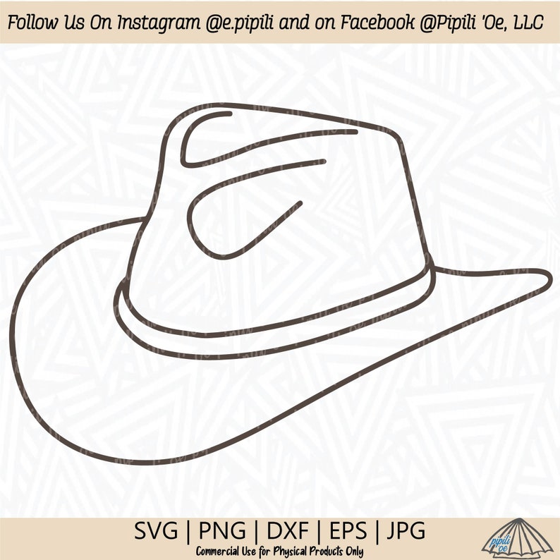 Paniolo Cowboy Hat SVG Hat SVG Paniolo Hat SVG Digital - Etsy