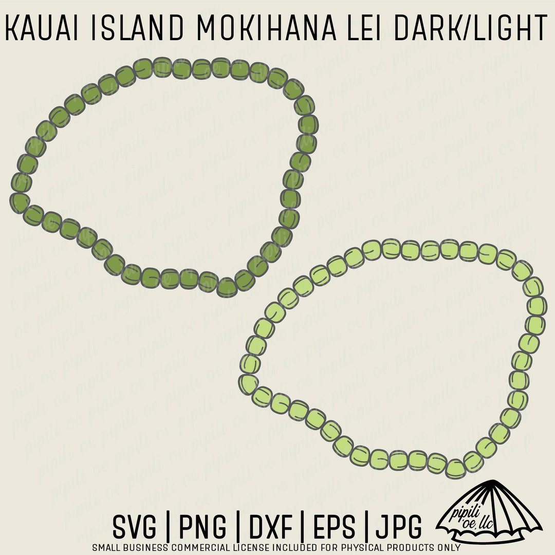 Kauai Island Mokihana Lei Dark - Light SVG - Hawaiian Lei SVG ...