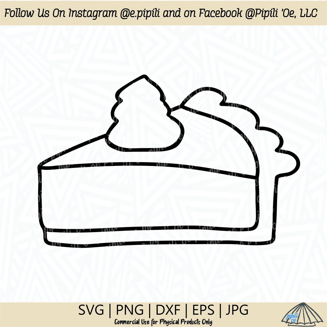Pie and Whipped Cream SVG Pie SVG Food SVG Hand Drawn - Etsy