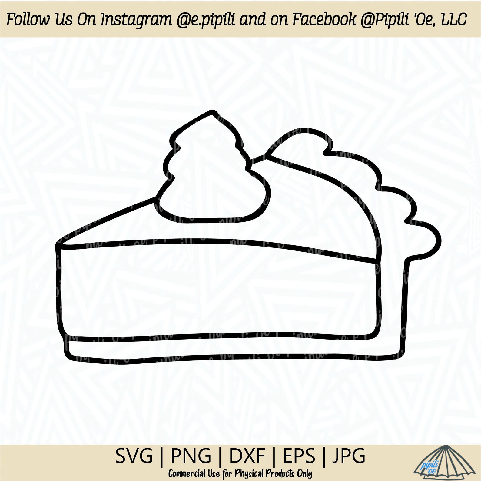 Pie and Whipped Cream SVG - Pie SVG - Food SVG - Hand Drawn Svg ...