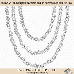 3 Single Strand Pikake Lei SVG Pikake Lei Clip Art Hawaii Lei PNG ...
