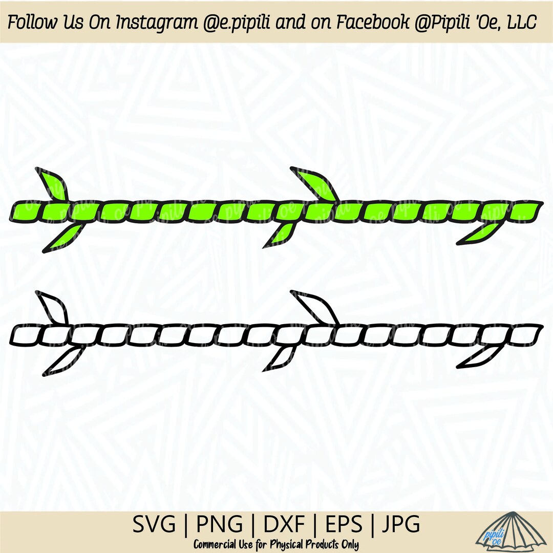 Ti Leaf Strand SVG - Ti-leaf Lei Svg - Plant SVG - Hawaii SVG ...