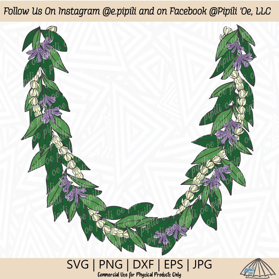 Maile - Pikake - Naukpaka Lei SVG - Maile Lei SVG - Pikake Lei Clip Art ...