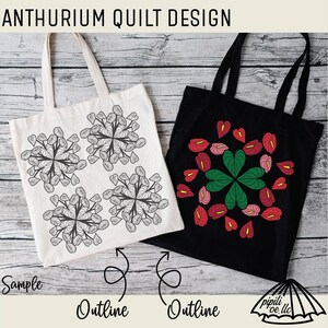 Anthurium Quilt Design SVG - Anthurium SVG - Hawaiian Quilt JPG ...