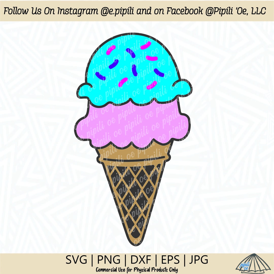 Double Ice Cream Cone SVG - Ice Cream Cone SVG - Ice Cream SVG ...