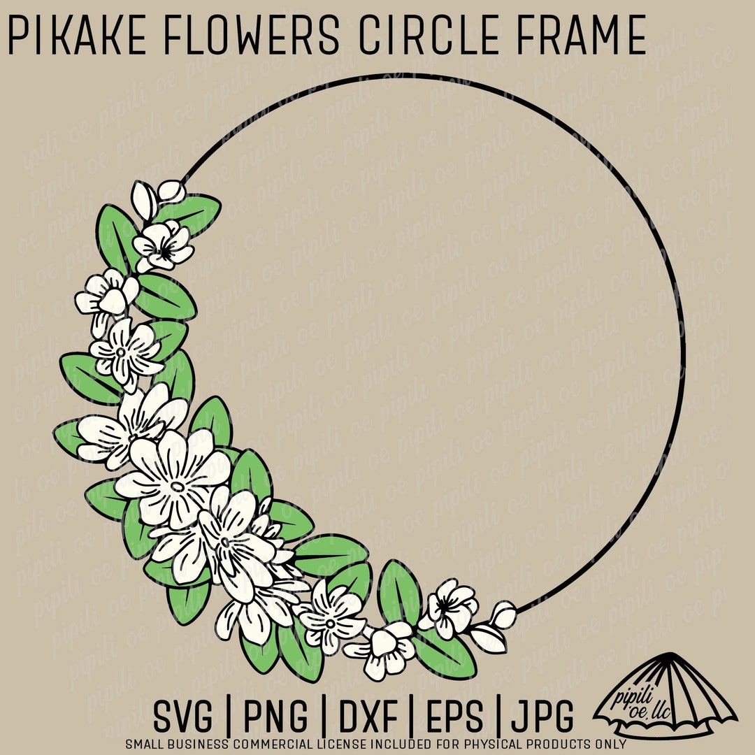 Pikake Flower Circle Frame SVG - Pikake Flower SVG - Botanical SVG ...