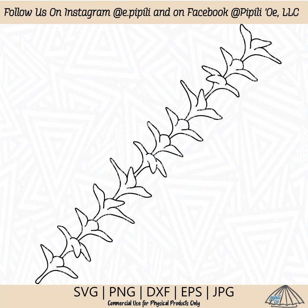 Simple Plumeria Lei Outline SVG - Plumeria Lei SVG - Digital Download ...