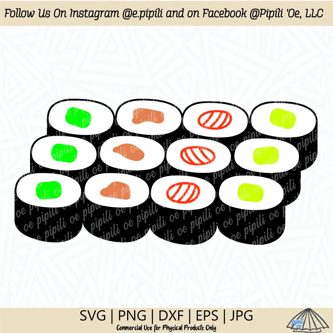 Maki Sushi SVG - Sushi SVG - Food SVG - Japanese Food Svg - Digital ...